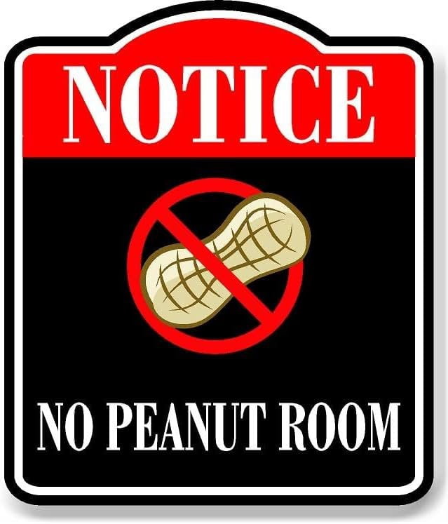 Notice No Peanut Room BLACK Aluminum Composite Sign, 8.5"x10" - Walmart.com