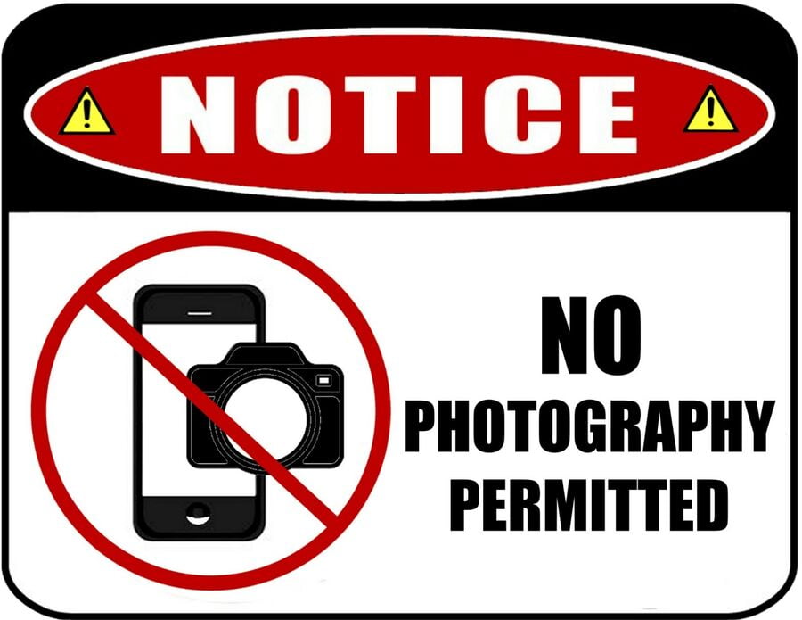 Notice No Photography Permitted Size: 16 x 12 Inch - Walmart.com