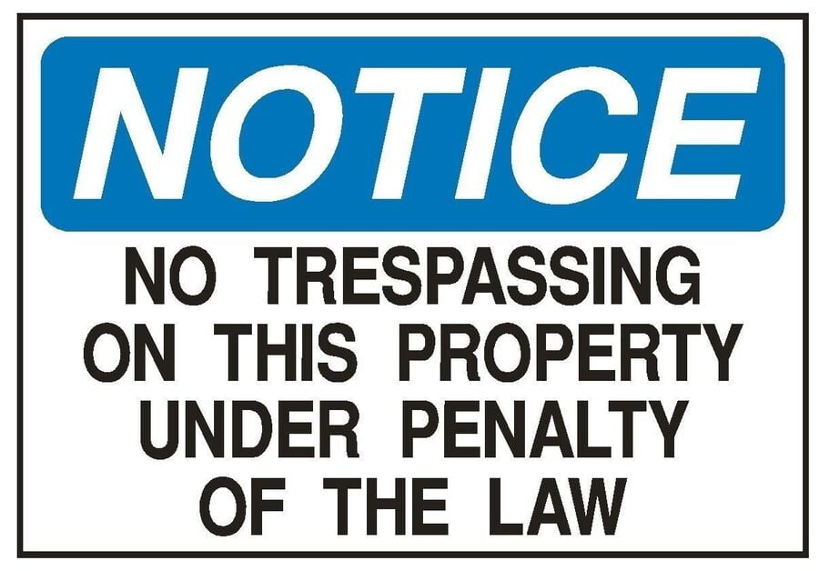 Notice No Trespassing Business Safety Sign Metal Sign Label Size: 8 x ...