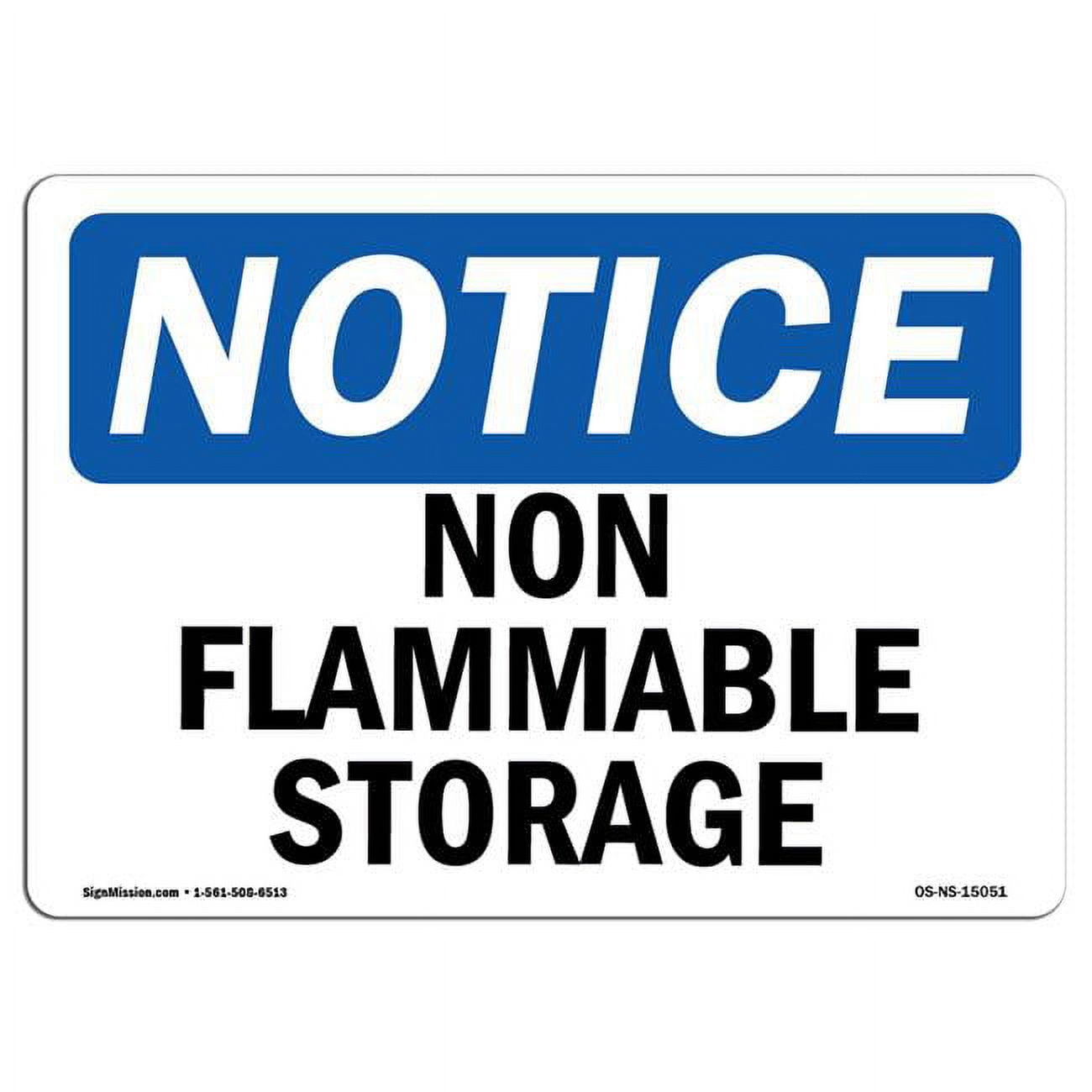 Notice Non Flammable Storage OSHA Decal Sign - Walmart.com