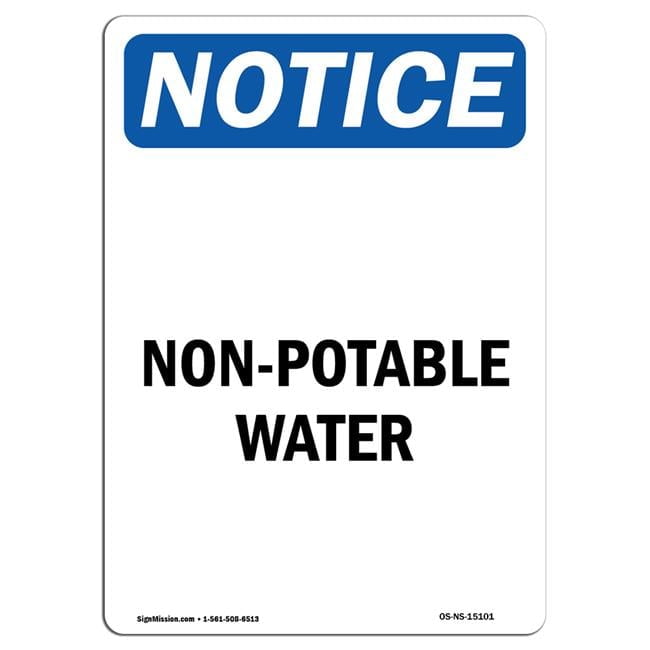 Notice Non-Potable Water OSHA Decal Sign - Walmart.com