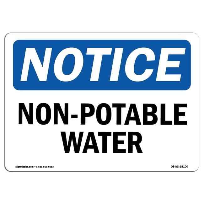 Notice Non-Potable Water OSHA Decal Sign - Walmart.com