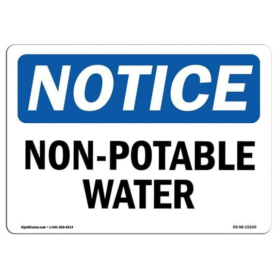 Notice Non-Potable Water OSHA Decal Sign - Walmart.com