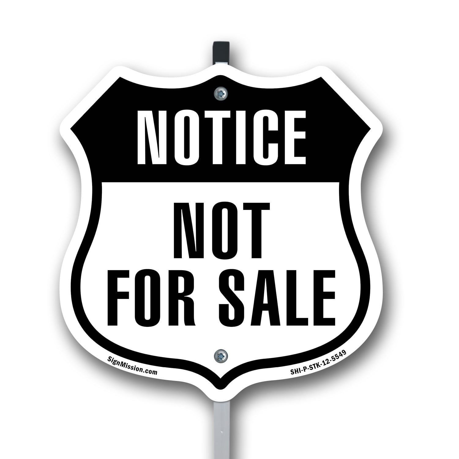Notice Not For Sale 12 inch X 12 inch Shield Shaped Commercial Grade ...