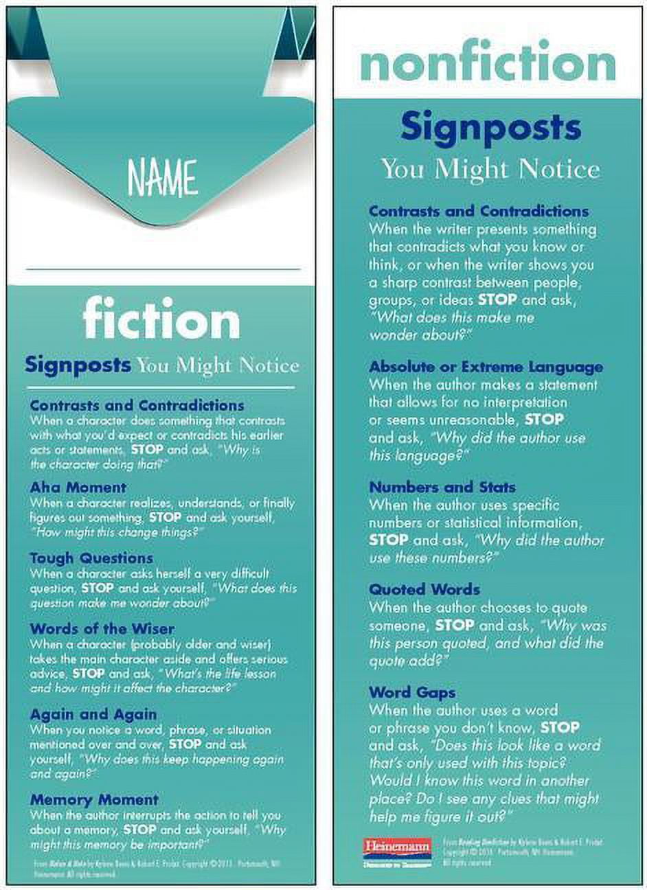 Notice & Note: Notice & Note / Reading Nonfiction Signpost Student ...