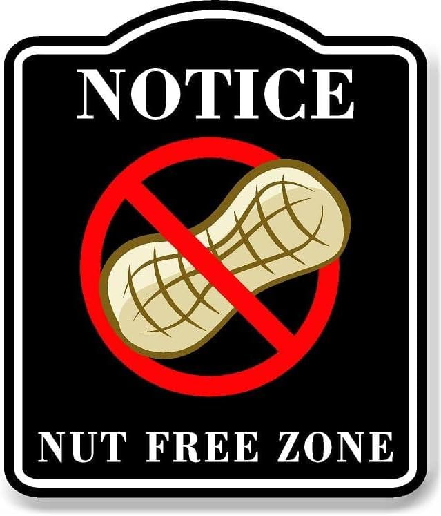 Notice Nut Free Zone BLACK Aluminum Composite Sign, 15"x18" - Walmart.com