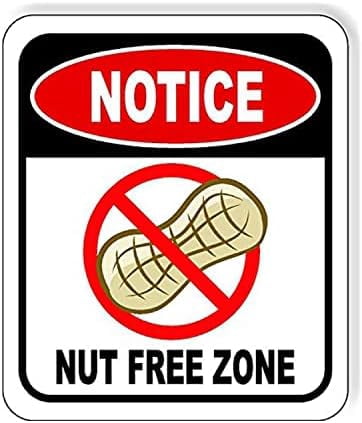 Notice Nut Free Zone Signs for Outdoor or Indoor Metal Tin Sign 8x12 ...