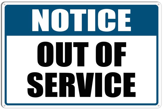 Notice Out Of Service Easy Mounting Aluminum Yard Office Sign Outdoor ...