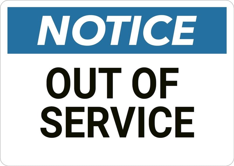 Notice Out Of Service Retro Aluminum Sign Metal Tin Sign Vintage Style ...