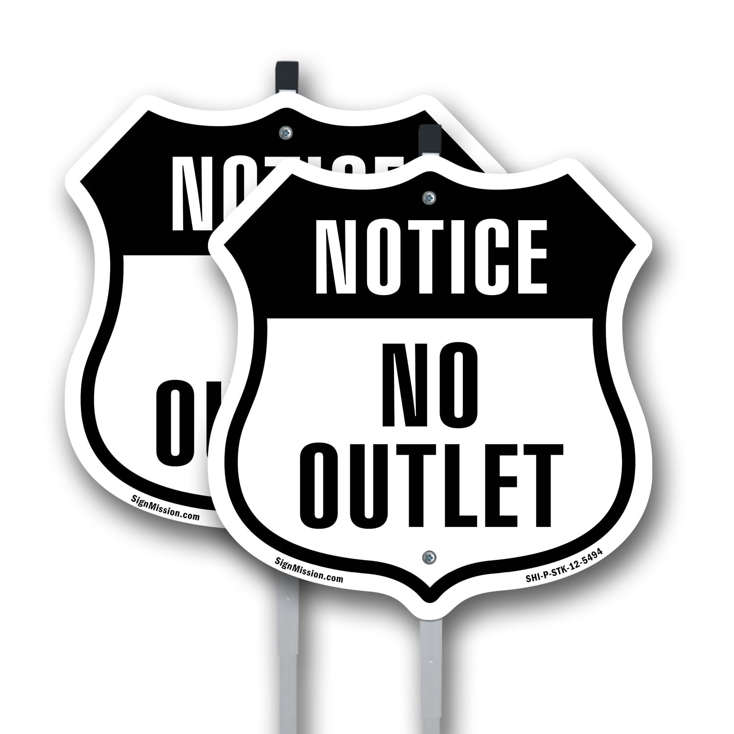 Notice No Outlet (2 Pack) 12 inch X 12 inch Shield Shaped Commercial ...