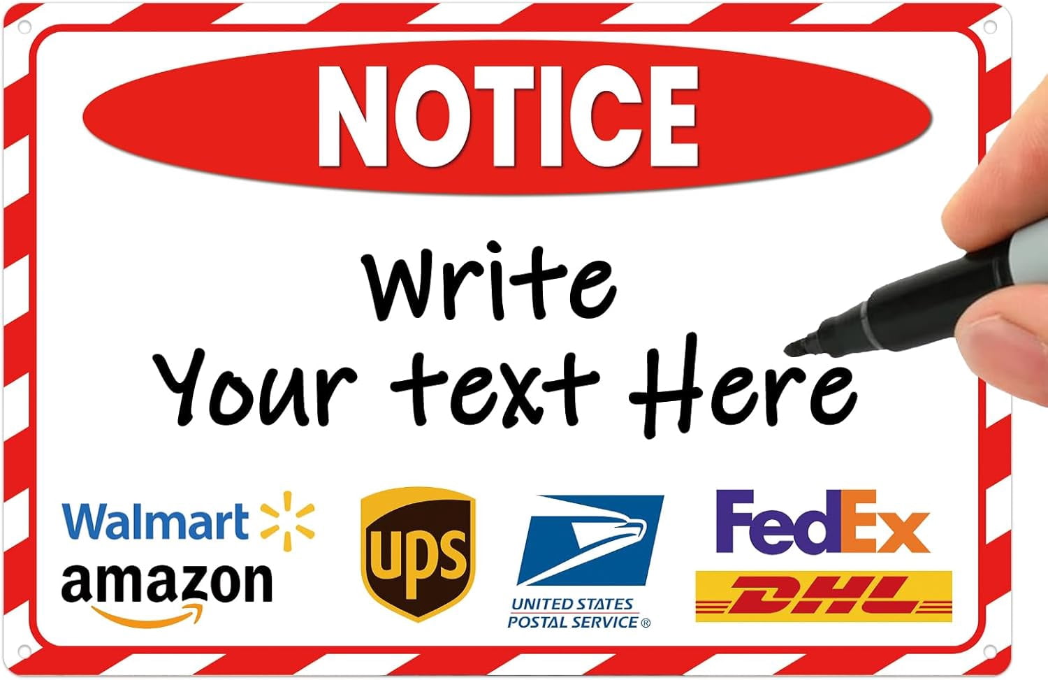 Notice Package Delivery DIY Sign - 8x12 Inch Add Your Personalized ...