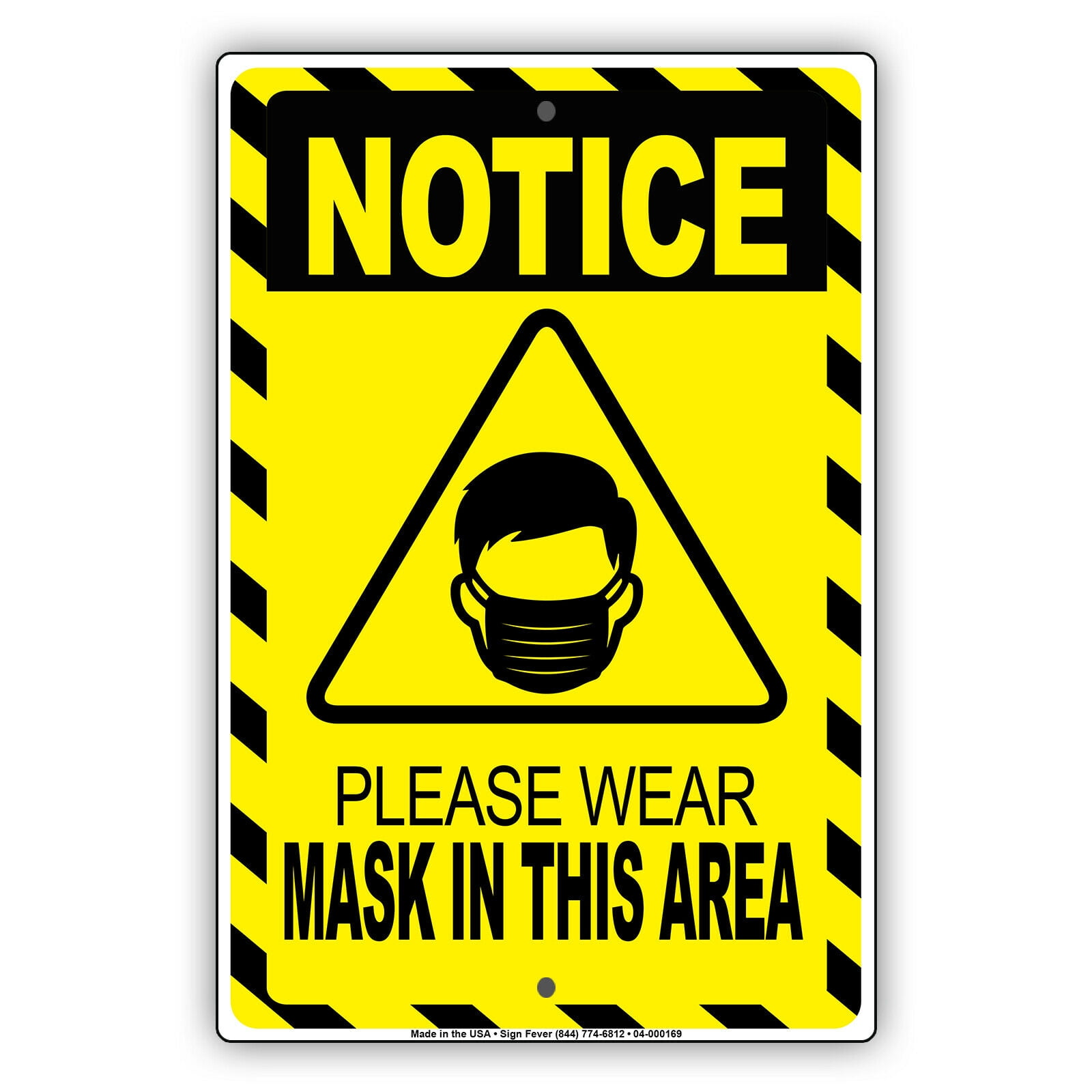 Notice Please Wear Mask in This Area for safety door window aluminum ...