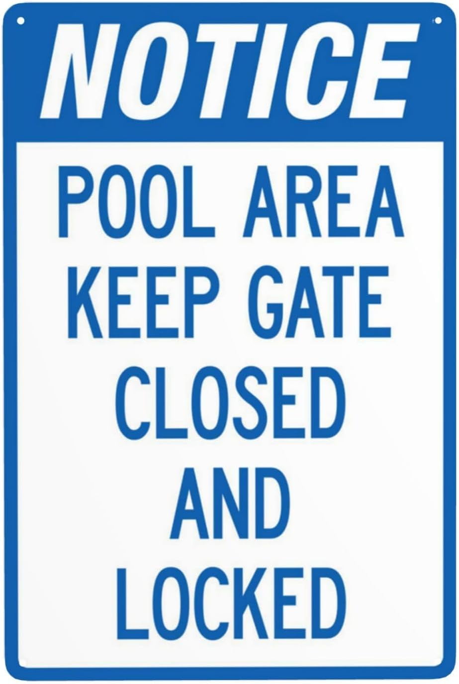 Notice Pool Area Keep Gate Closed And Locked Sign, Pool Sign Pool ...