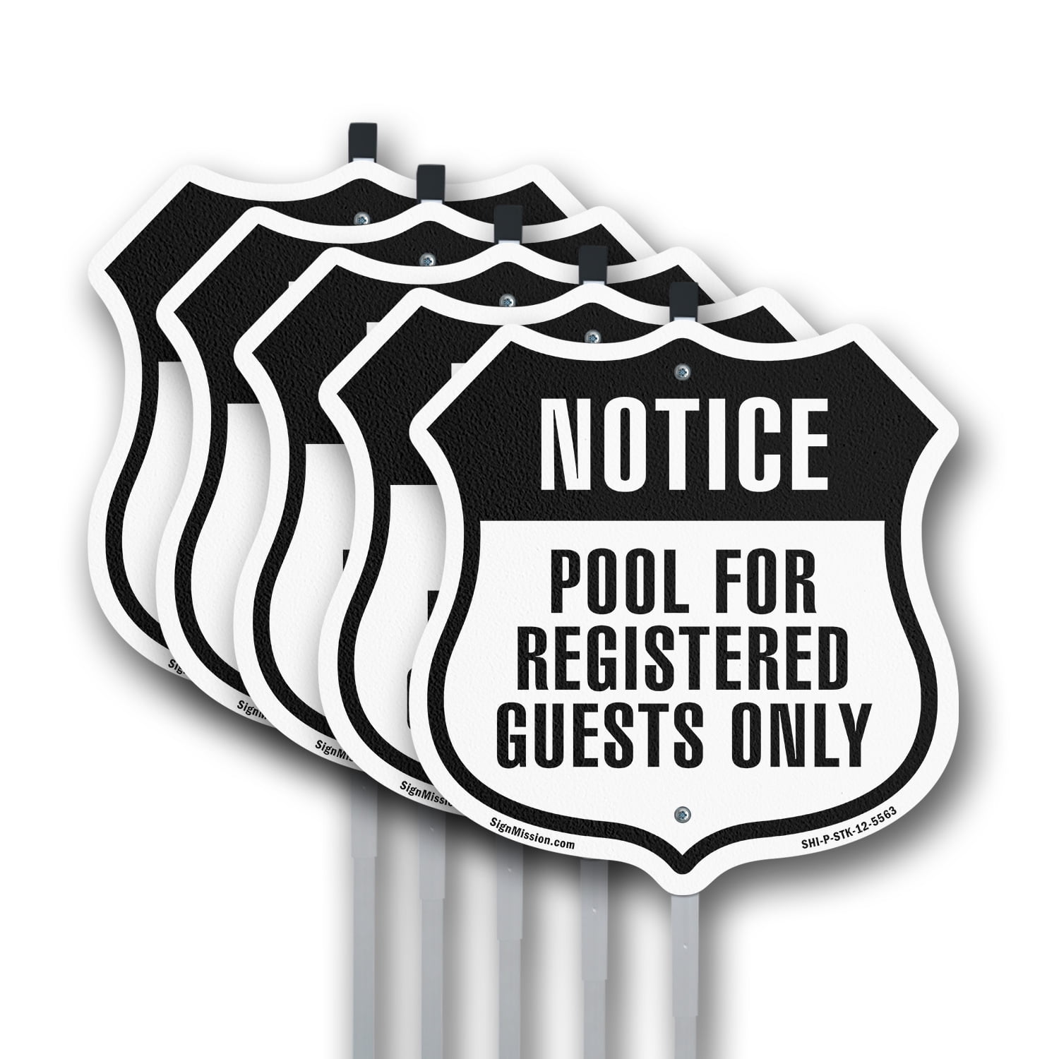 Notice Pool For Registered Guests Only (5 Pack) 12 inch X 12 inch ...