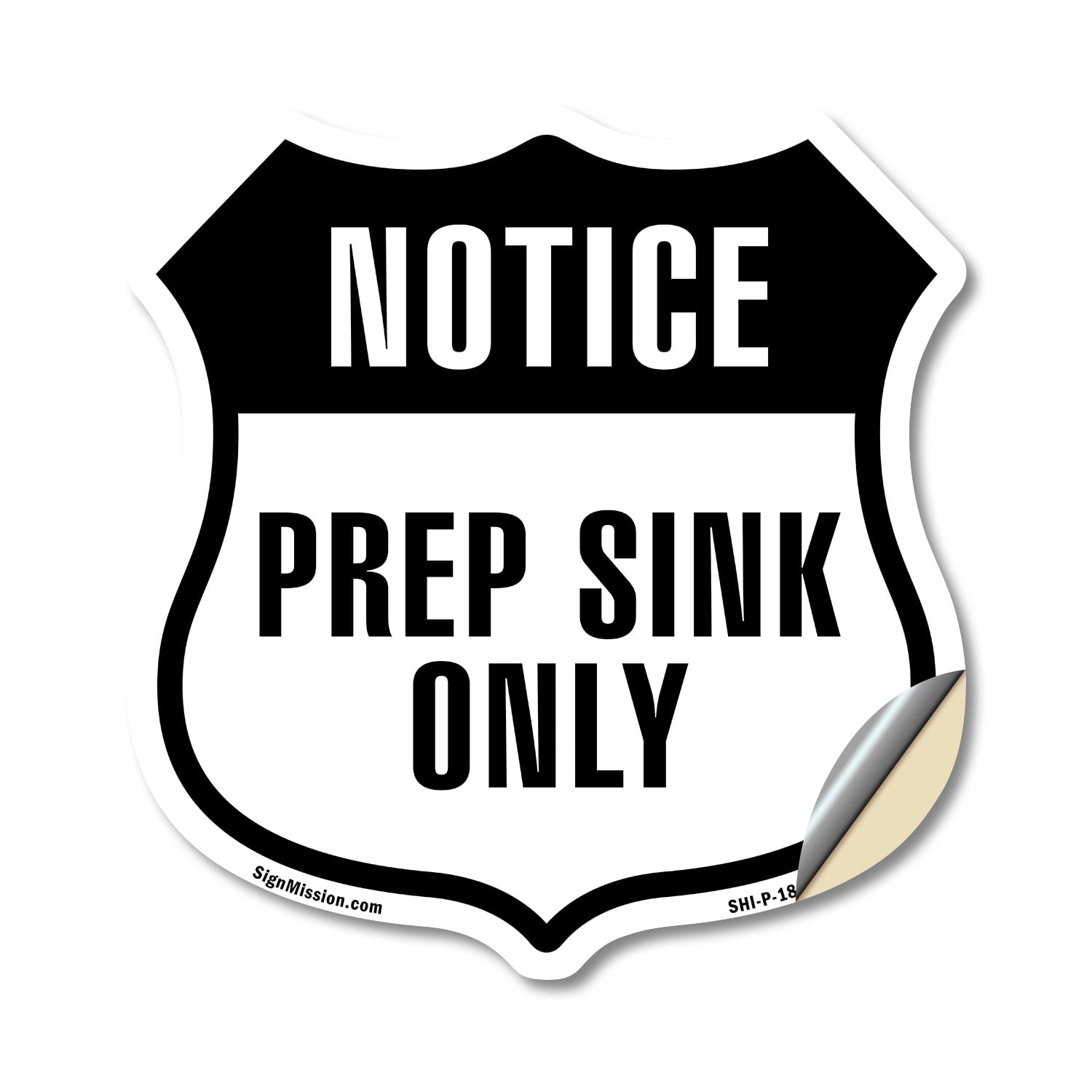 Notice Prep Sink Only 18 inch X 18 inch Shield Shaped Heavy Duty 3.2 ...