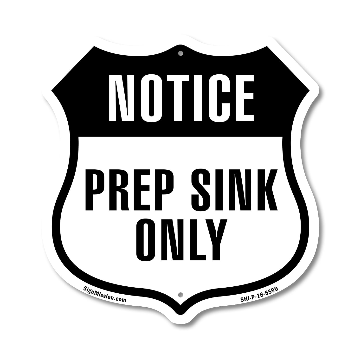Notice Prep Sink Only (2 Pack) 12 inch X 12 inch Shield Shaped ...