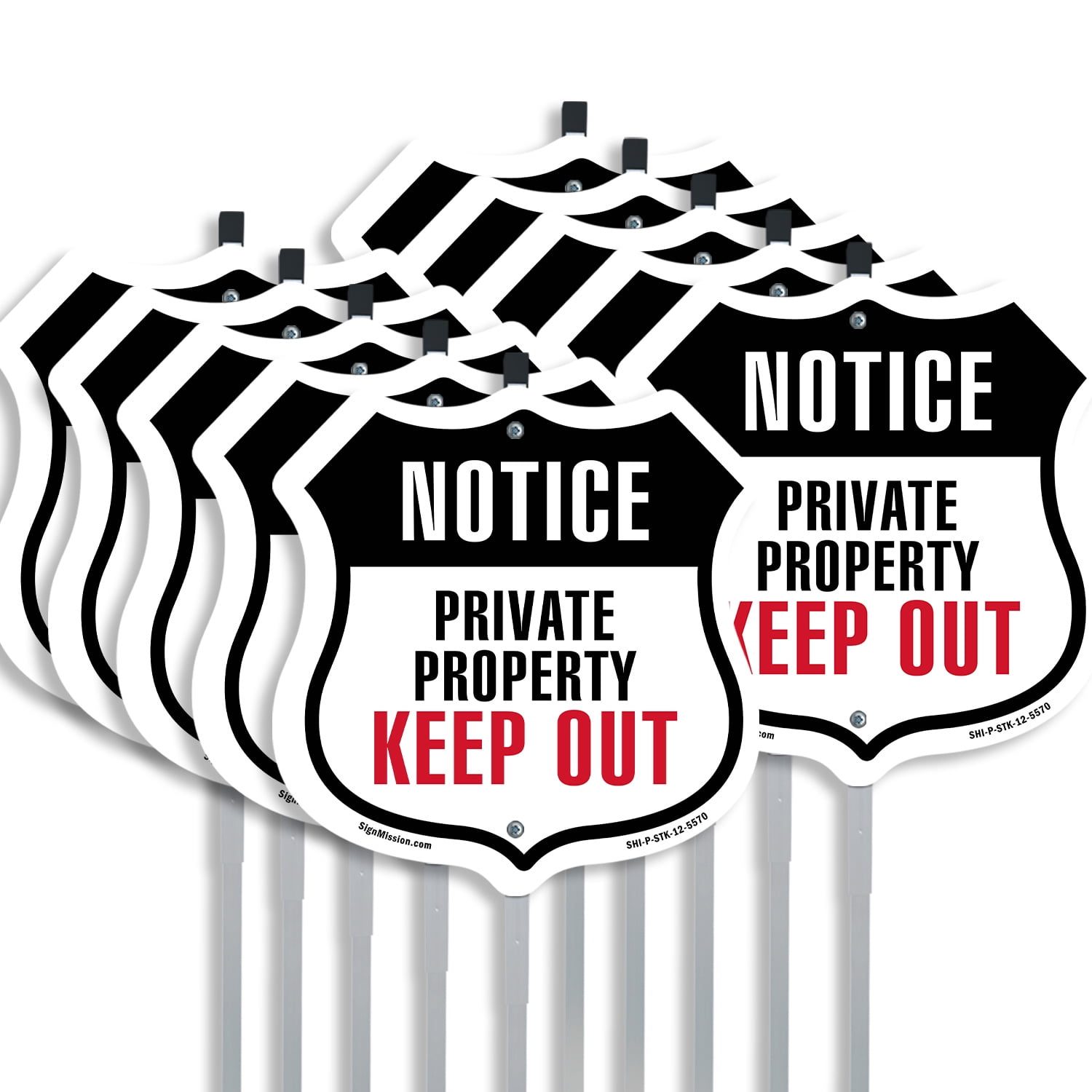 Notice Private Property Keep Out (10 Pack) 12 inch X 12 inch Shield ...