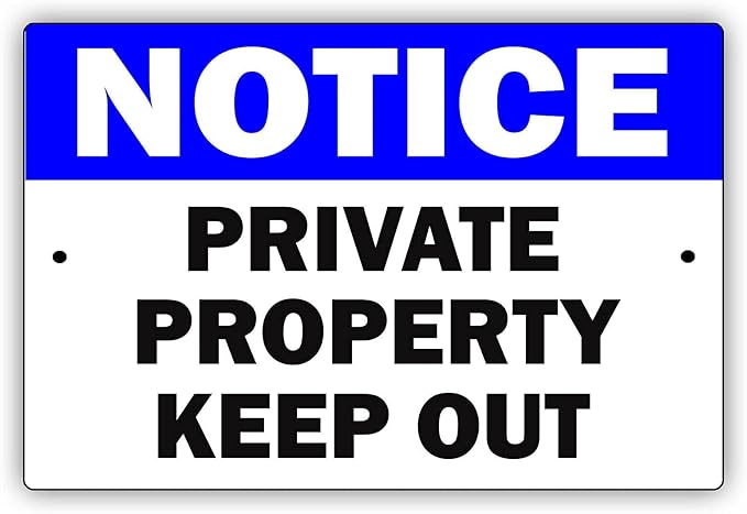 Notice Private Property Keep Out Restriction No Entry Tin Metal Sign 12 ...
