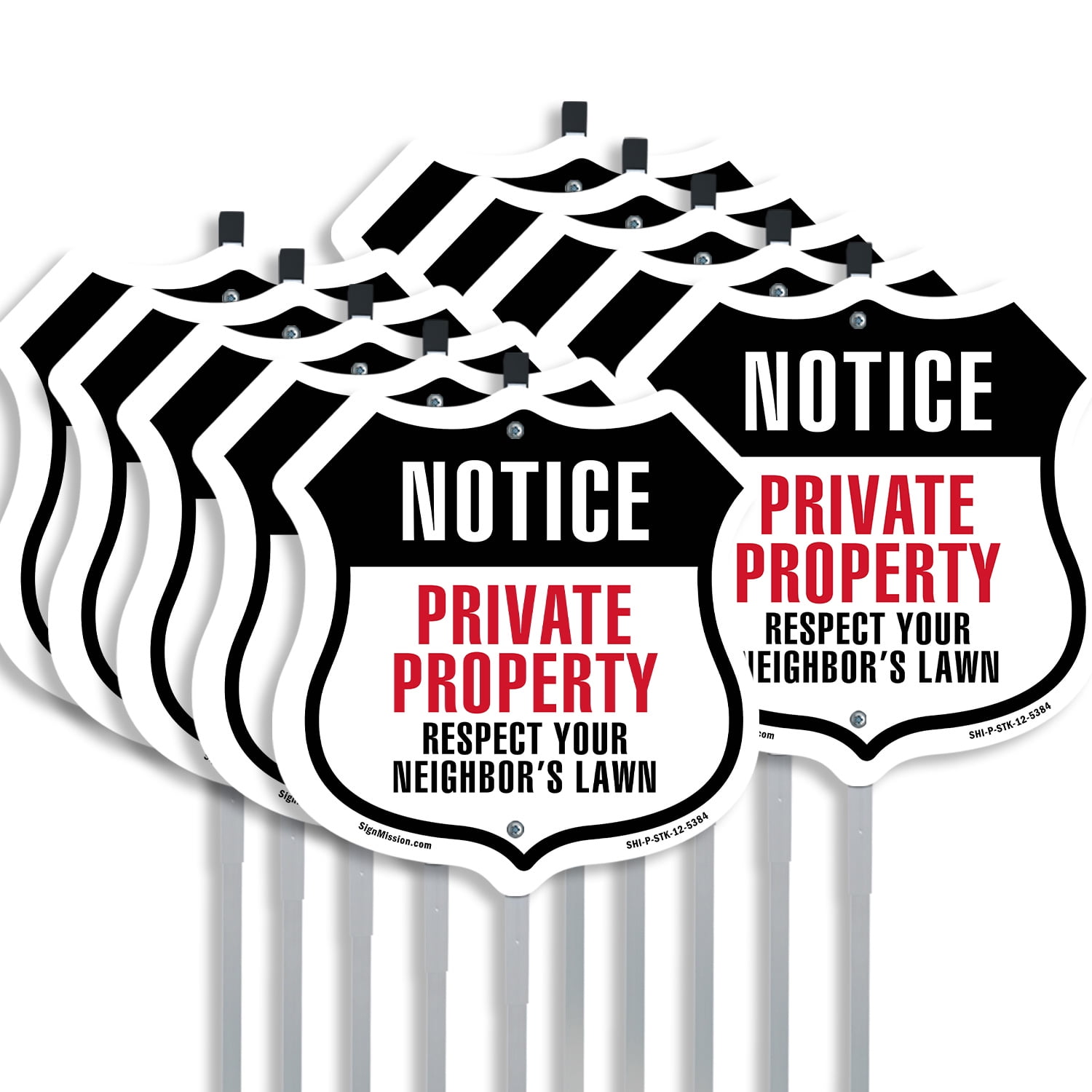 Notice Private Property Respect Your Neighbor's Lawn (10 Pack) 12 inch ...