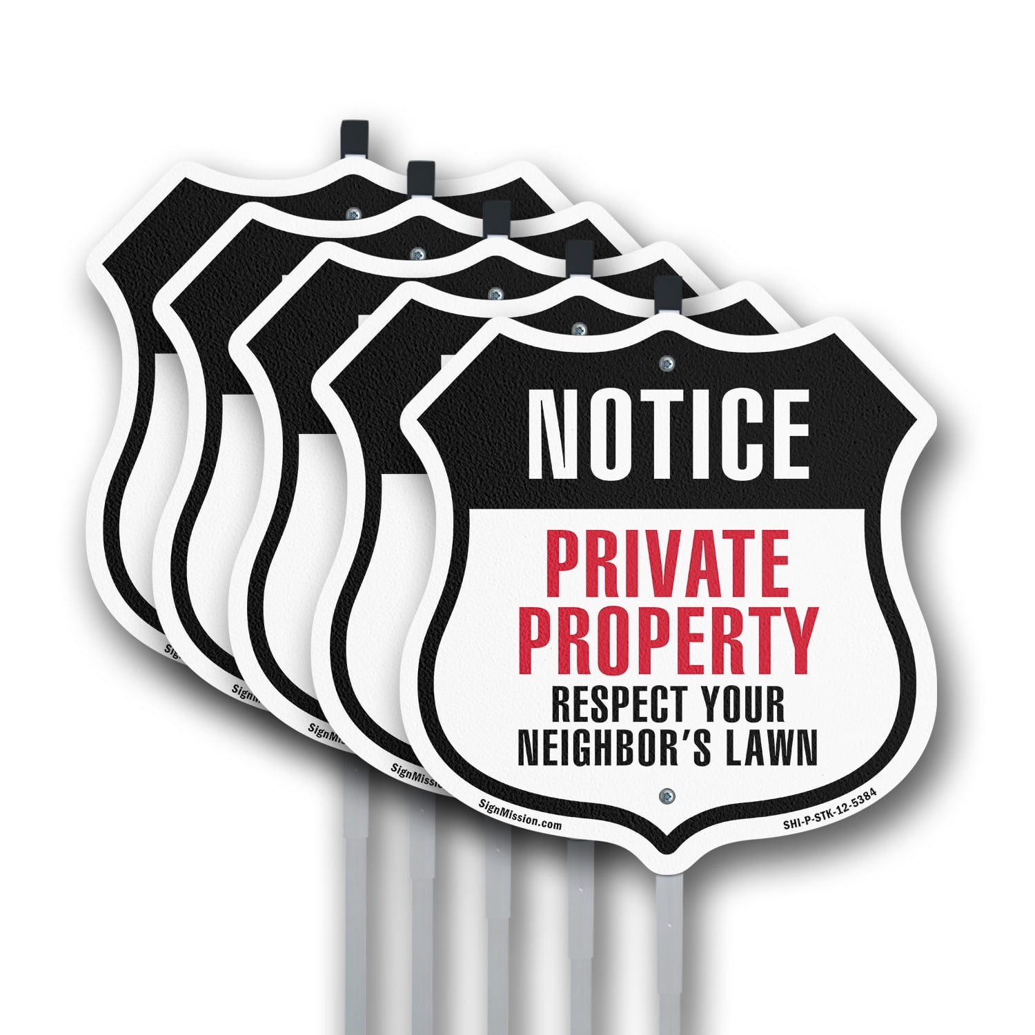 Notice Private Property Respect Your Neighbor's Lawn (5 Pack) 12 inch X ...