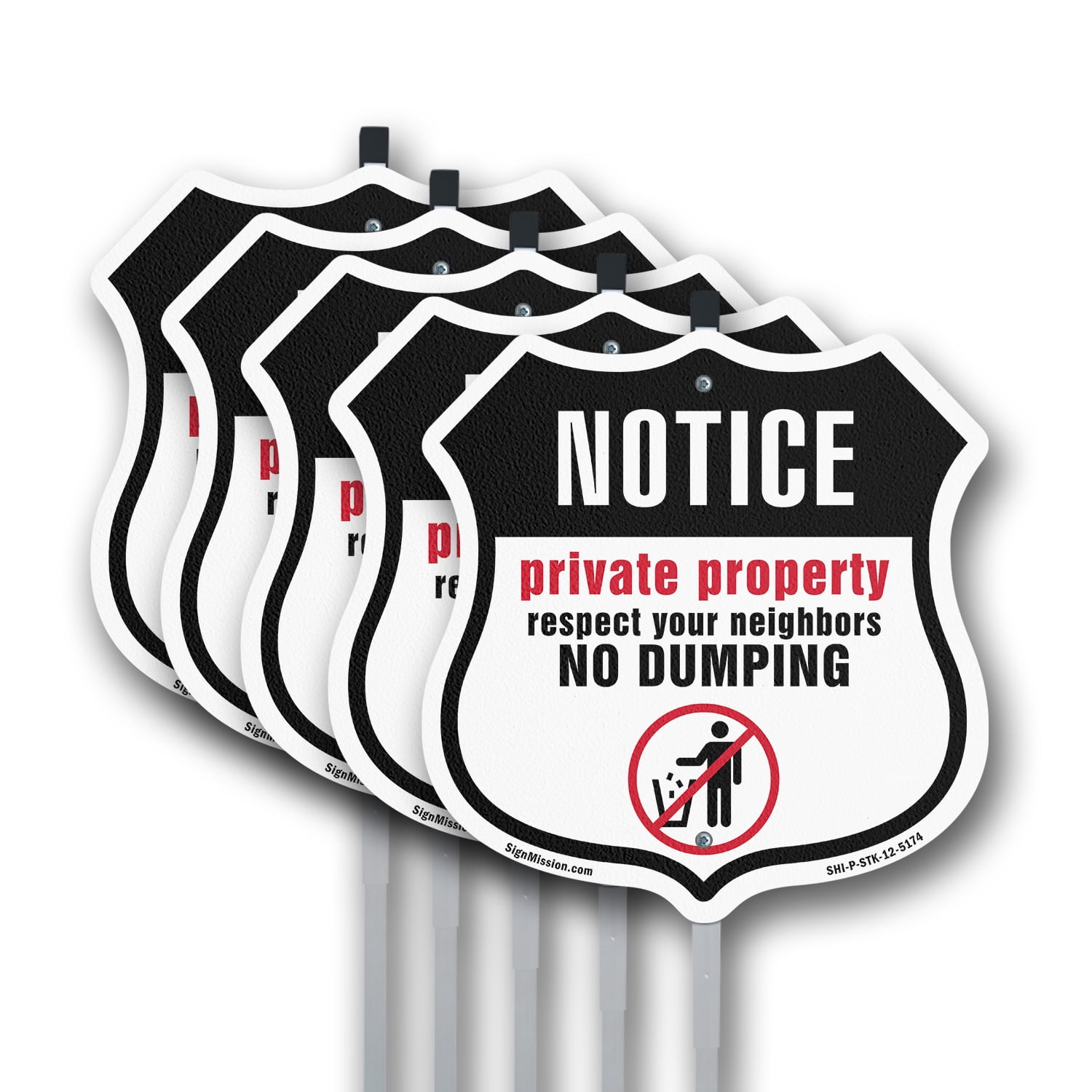 Notice Private Property Respect Your Neighbors No Dumping (5 Pack) 12 ...