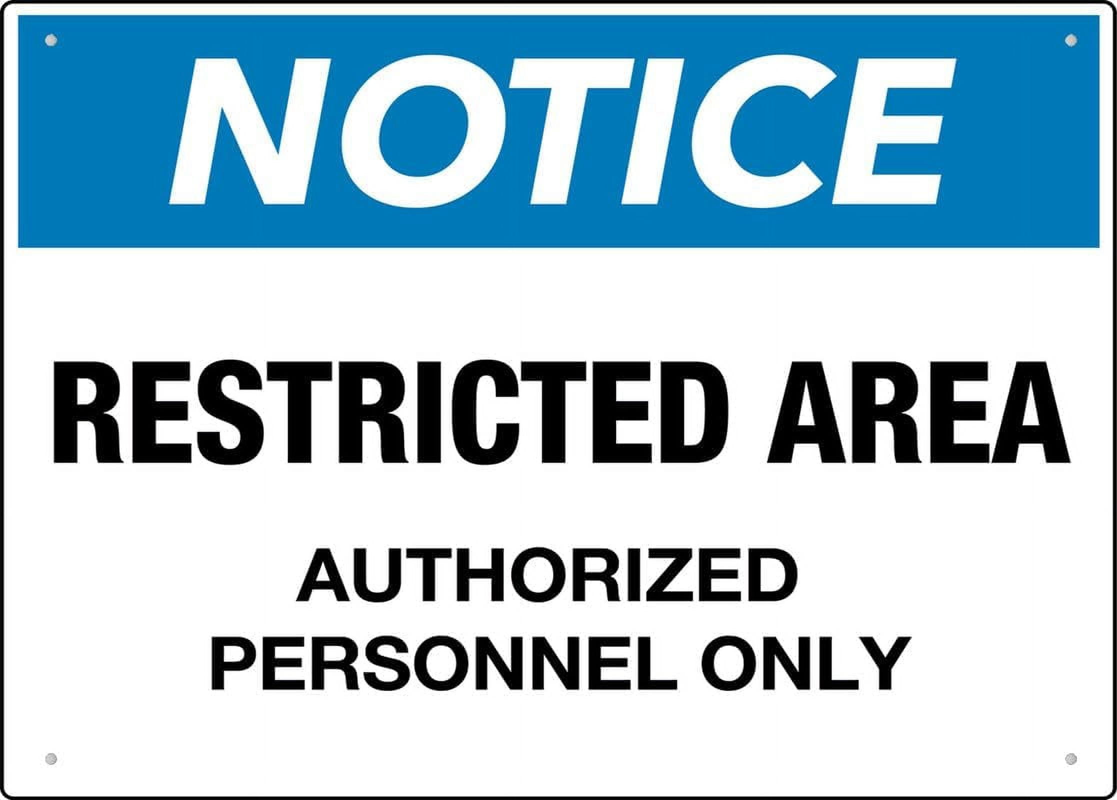 Notice Restricted Area Authorized Personnel Only Wall Sign 8X12 Inch ...