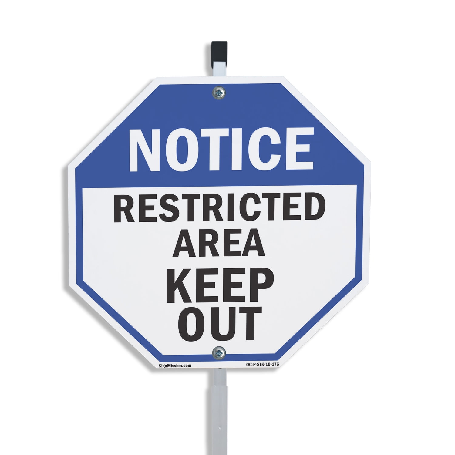 Notice Restricted Area Keep Out 10 inch X 10 inch Octagon Plastic Sign ...