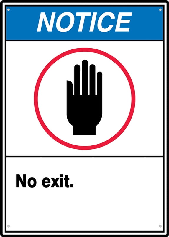Notice Safety Sign No Exit Metal Signs 12X8 Inch Rust Free Aluminum,Uv ...