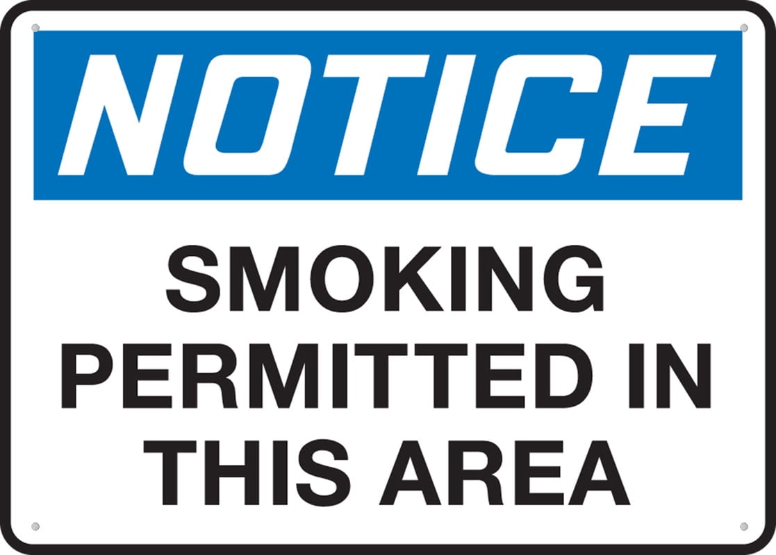 Notice Safety Sign Smoking Permitted In This Area For House Door Office ...
