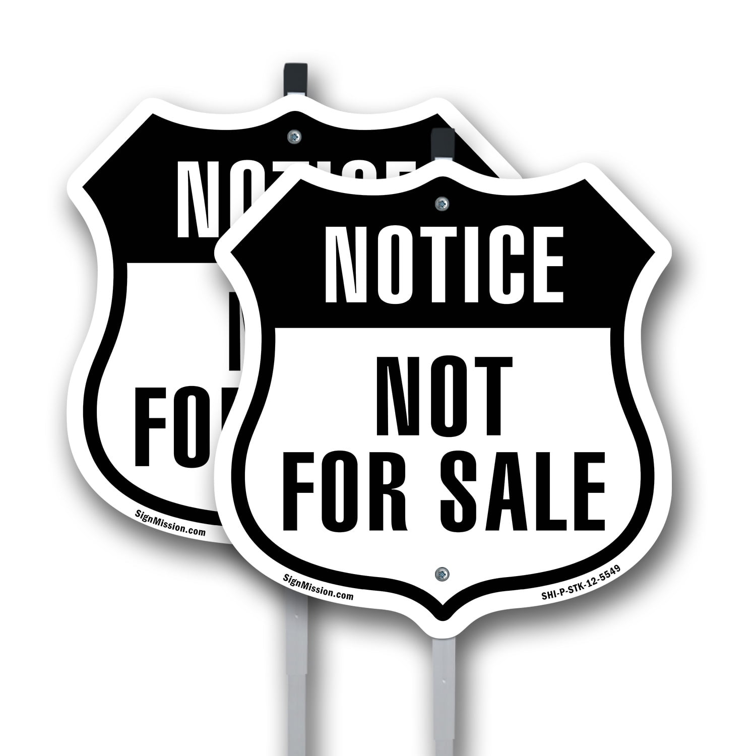 Notice Not For Sale (2 Pack) 12 inch X 12 inch Shield Shaped Rust-Free ...