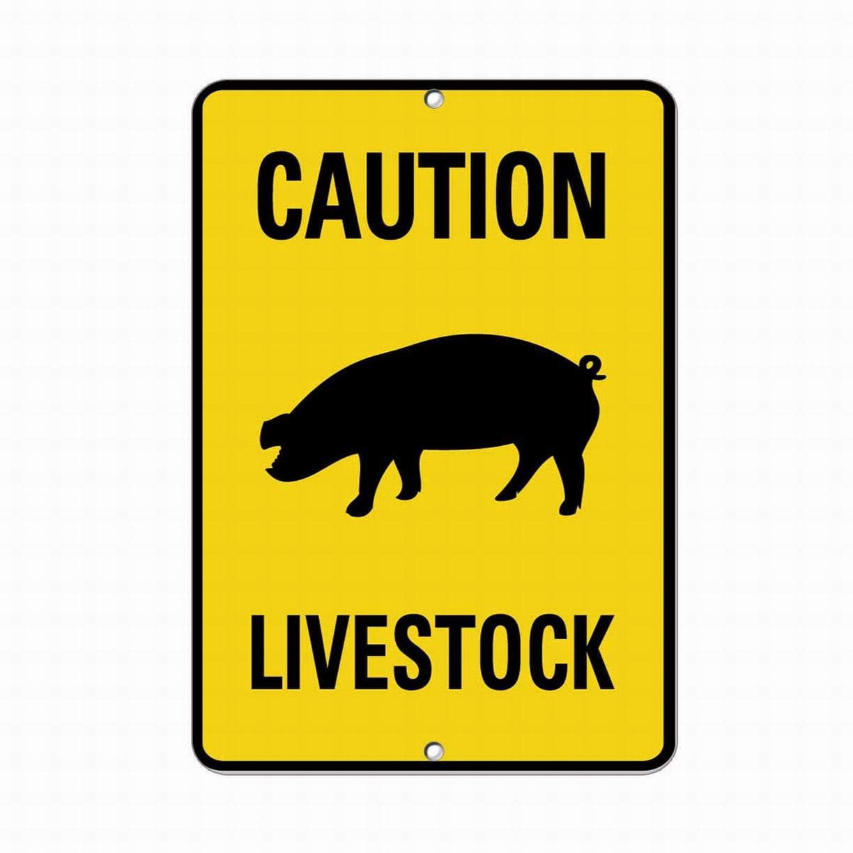 Notice Sign Danger Sign Warning Sign Livestock Caution Pig Activity ...