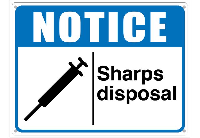 Notice Sign Sharps Disposal Aluminum Tin Sign For Home Coffee Bar Wall ...