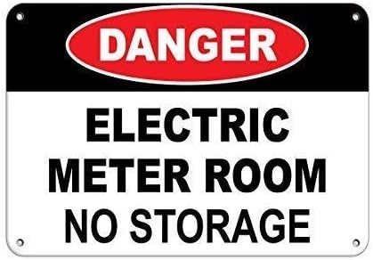Notice Sign for Outdoors Danger Electric Meter Room No Storage Hazard ...