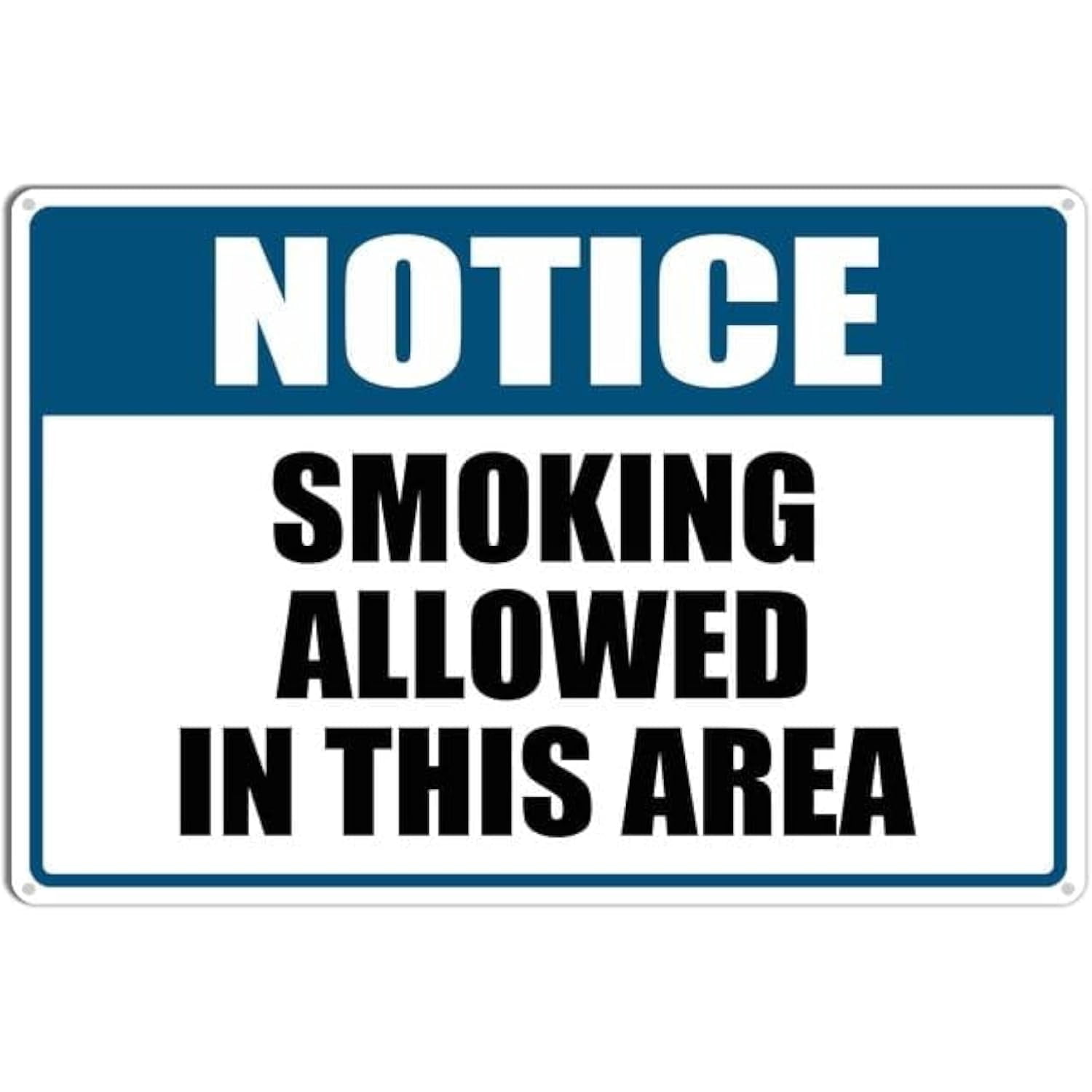 Notice Smoking Allowed in This Area Easy Mounting Aluminum Yard Office ...