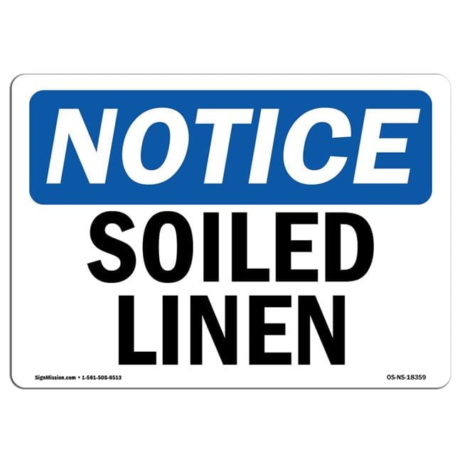 Notice Soiled Linen OSHA Sign - Walmart.com