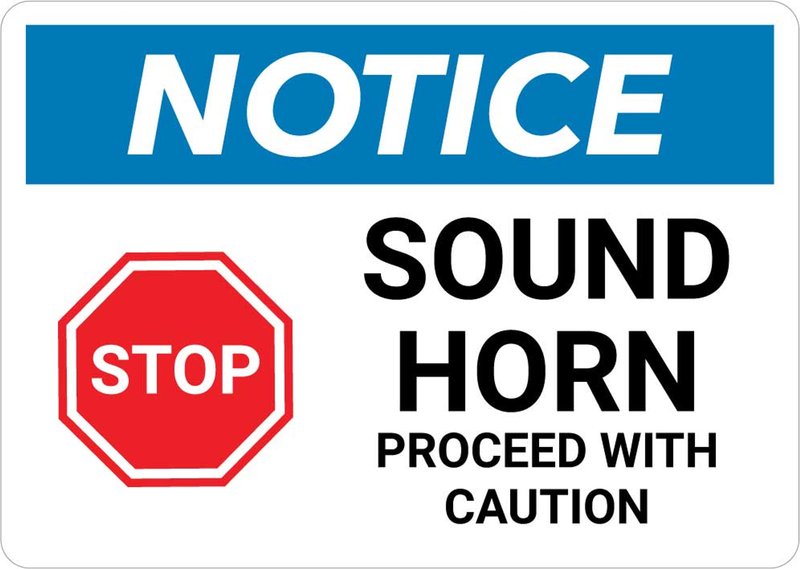 Notice Stop Sound Horn Proceed With Caution Funny Vintage Tin Signs 8 X ...