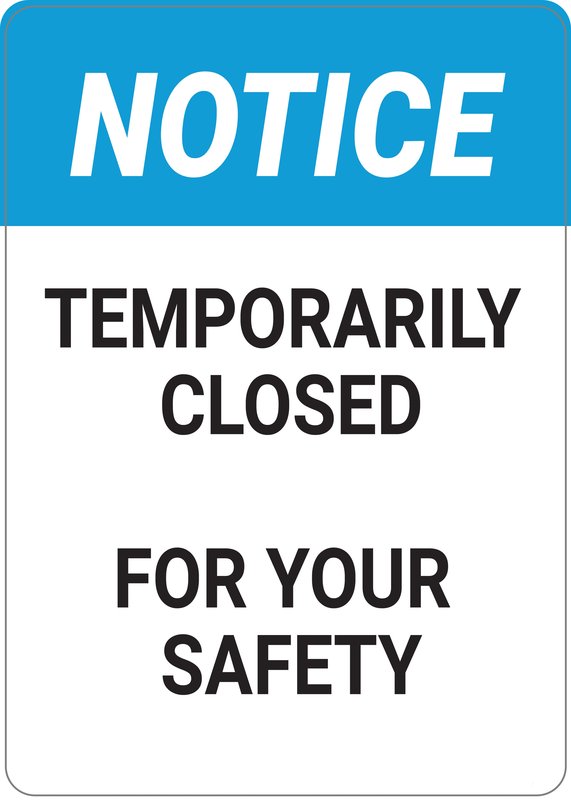 Notice Temporarily Closed For Your Safety Funny Vintage Tin Signs 8 X ...