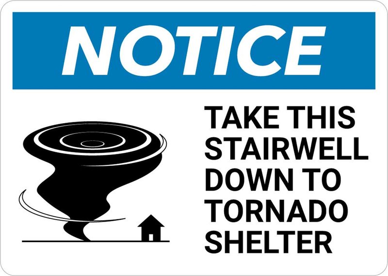Notice This Building Is Not Rated As A Weather Shelter Sign Safety ...