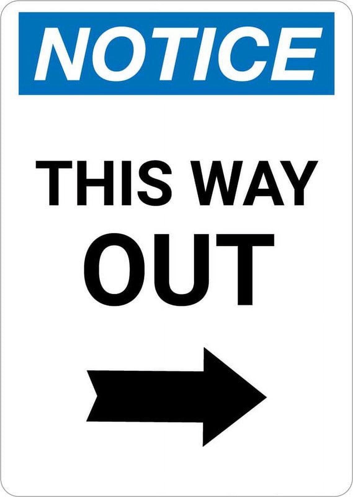 Notice This Way Out Right Arrow Funny Vintage Tin Signs 8 X 12 Inch ...