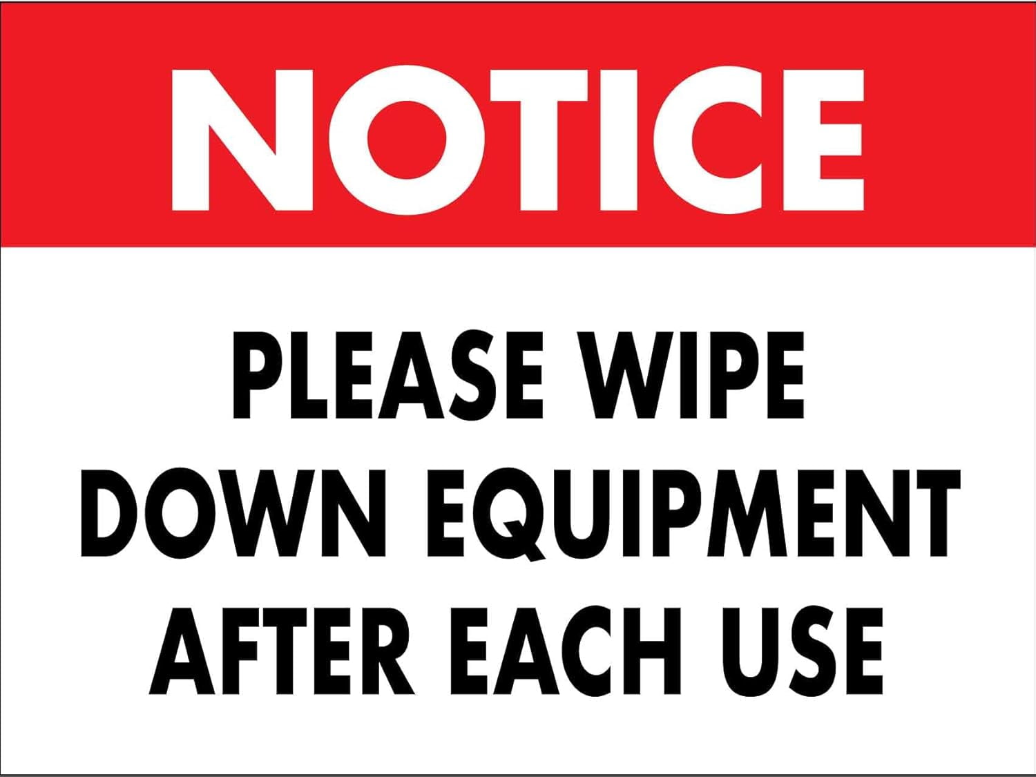 Notice Tin Sign Notice Please Wipe Down Equipment After Each Use Funny ...