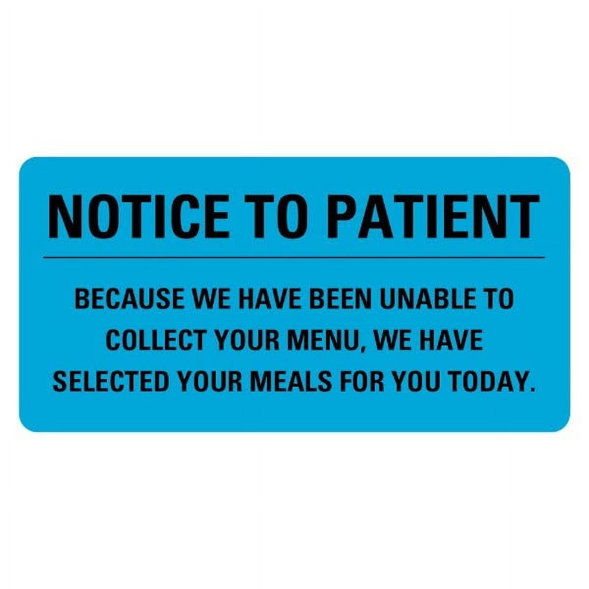 Notice To Patient Food Menu Labels - Walmart.com