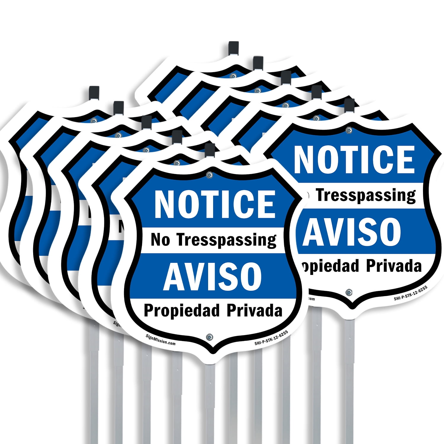 Notice No Trespassing Bilingual English / Spanish (10 Pack) 12 inch X ...