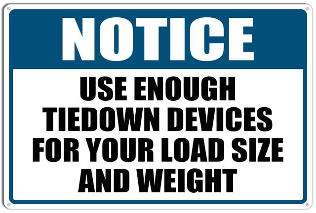 Notice Use Tiedown Devices For Your Load Size And Weight Easy Mounting ...