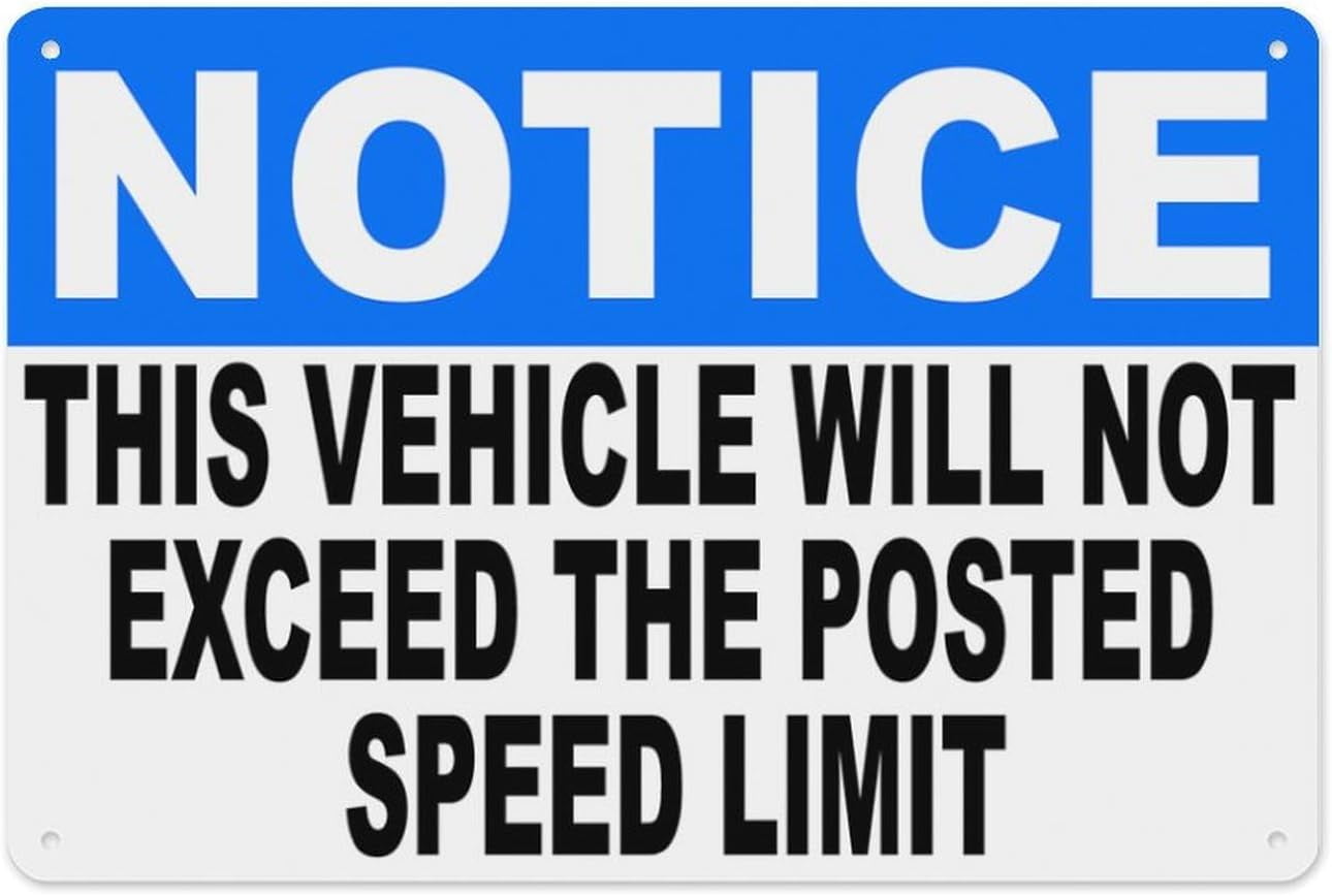 Notice This Vehicle Will Not Exceed Posted Speed Limit Decal Multi Sign ...