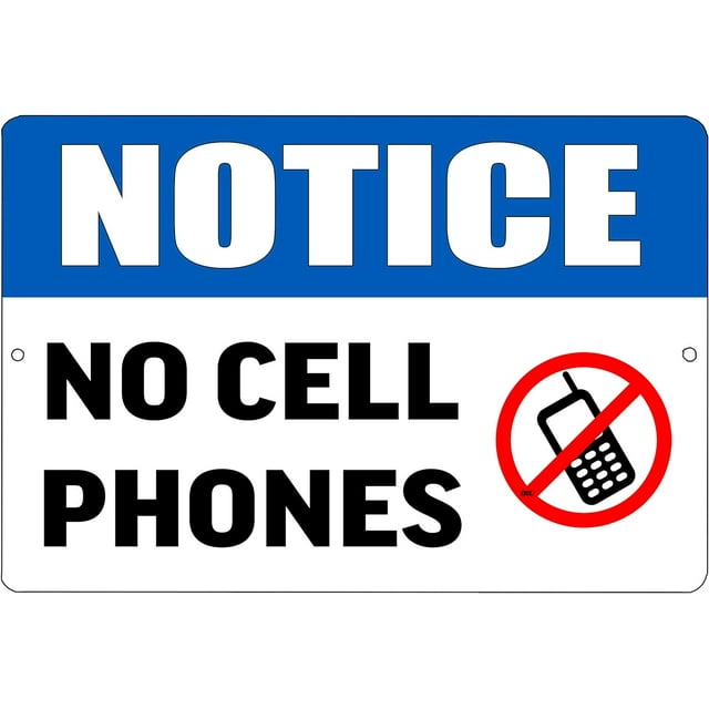 Notice Warning No Cell Phone Allowed Metal Tin Sign Business Retail ...