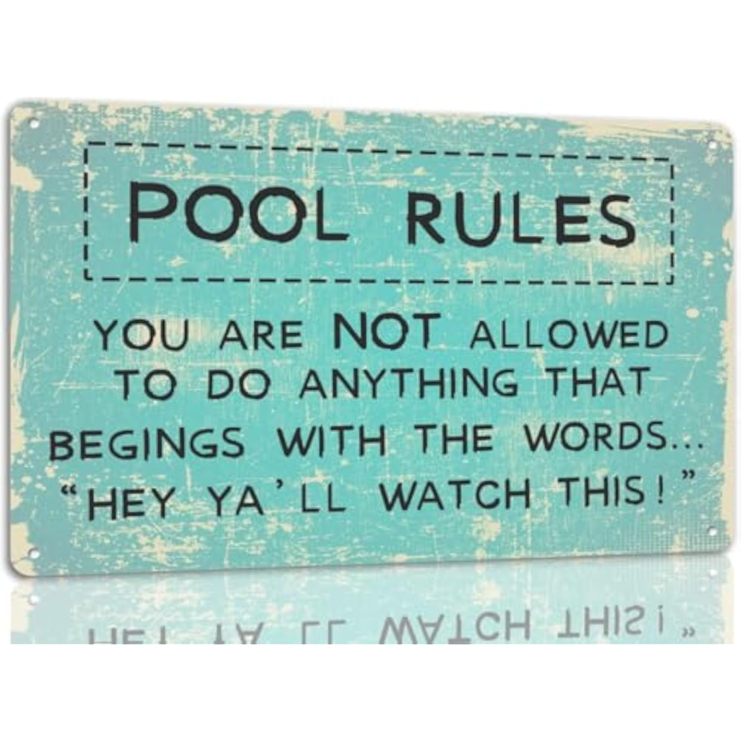 Vintage Funny Tin Signs Pool Rules Metal Tin Sign Funny Swimming Pool ...
