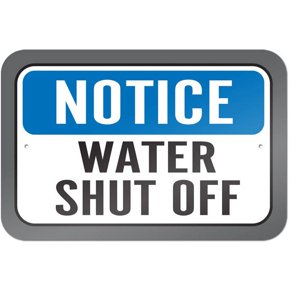 Water Shut Off Sign