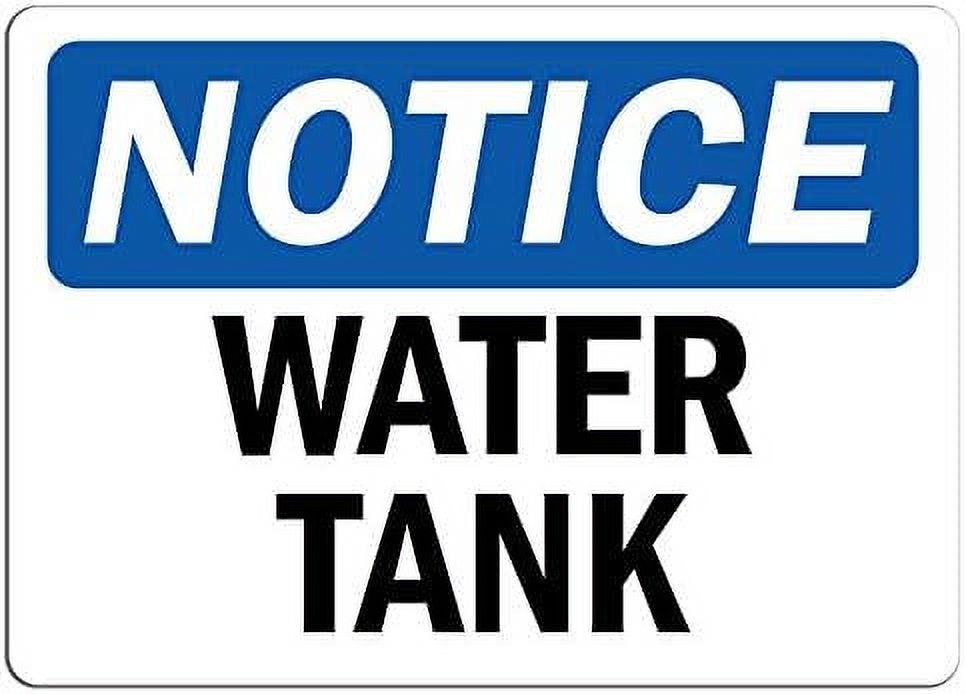 Notice - Water Tank Sign | Label Decal Sticker Sign Sticks to Any ...
