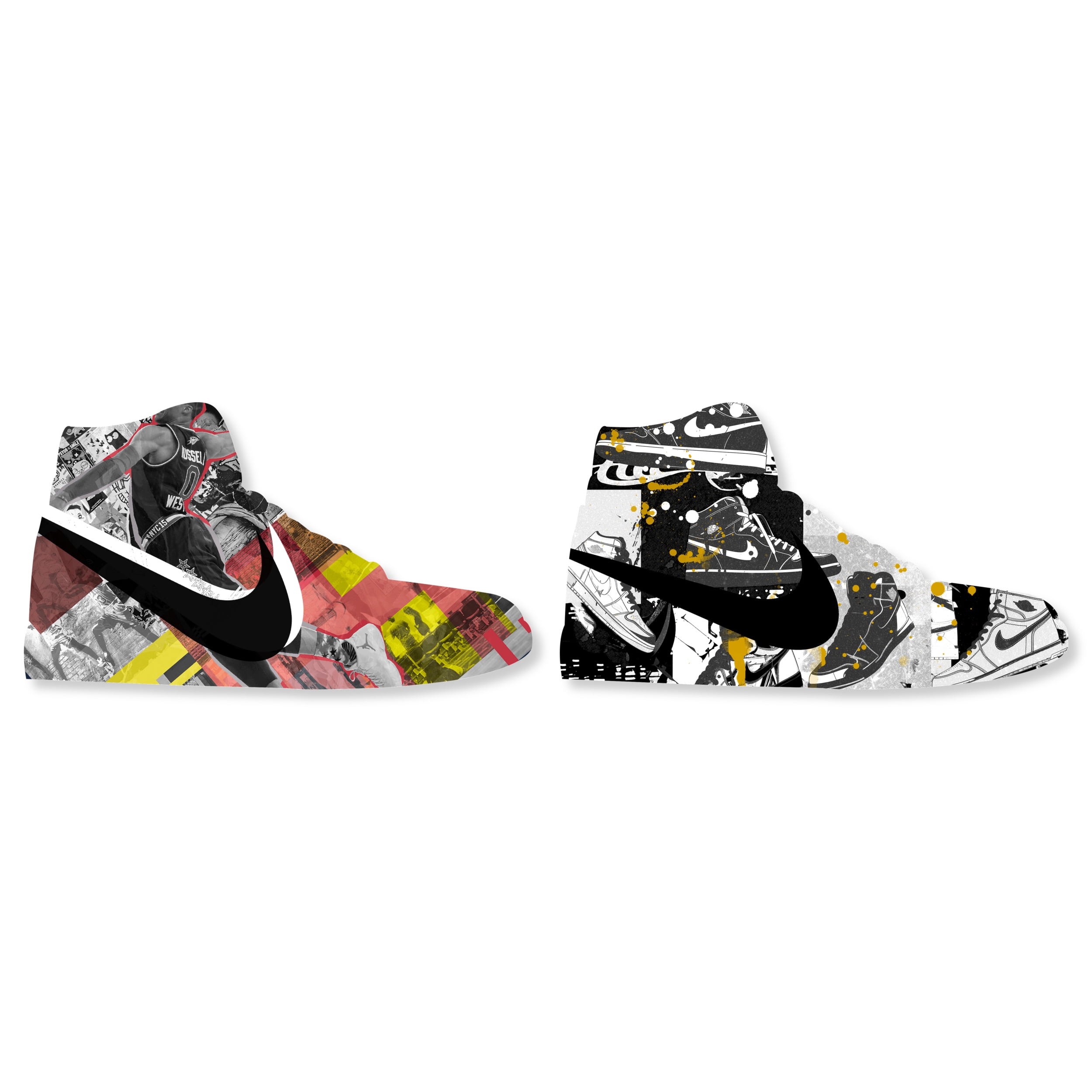 Notoriart Blocked Sneaker Shape Set Acrylic Wall Art Die-Cut, 19" x 10. ...