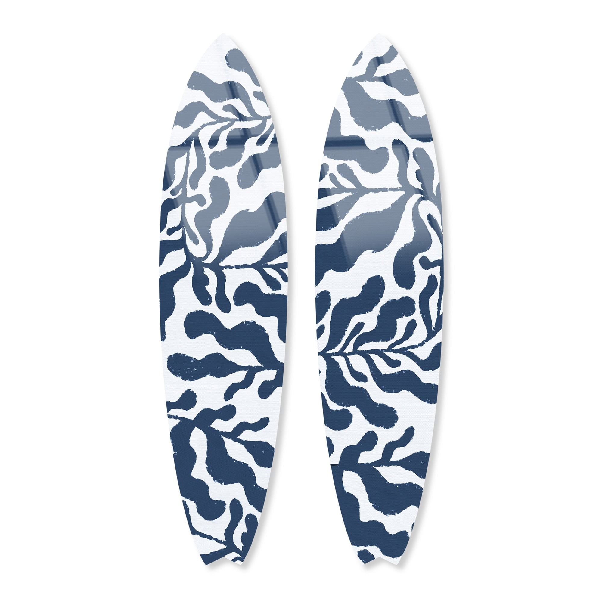 Notoriart Blue and White Leaf Surfboard SET Acrylic Wall Art Die-Cut ...